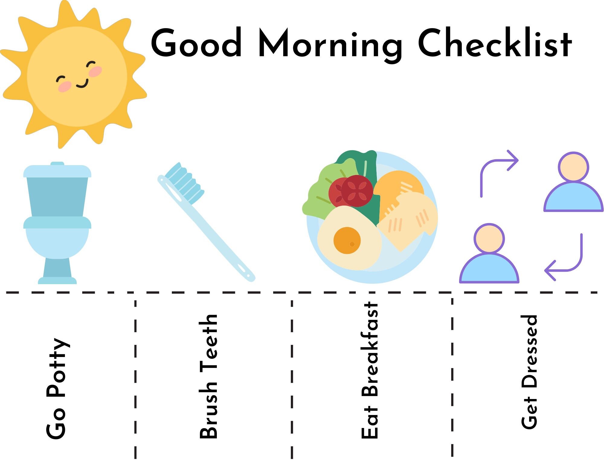 Good Morning Checklist for Toddlers and Young Children Easy - Etsy