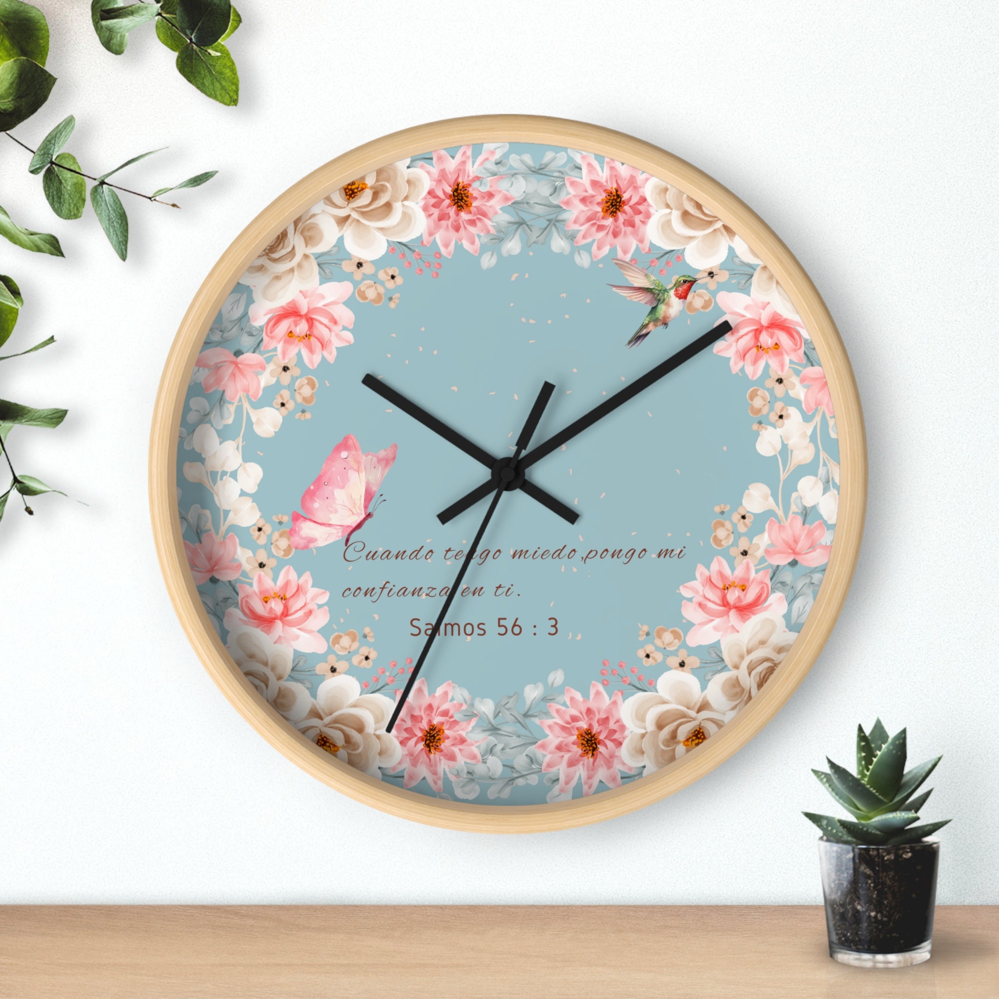 Spanish 2024 JW Year Text Bible Verse Wall Clock Art, Salmos 56:3, JW ...