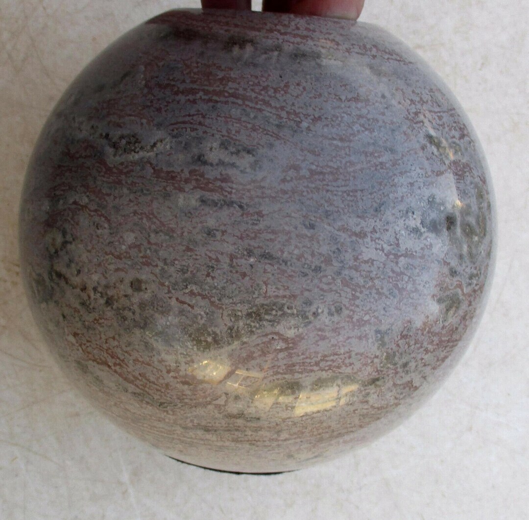 Stone Utensil Holder Sphere of Brown Cloud Rhyolite 152mm for Home ...