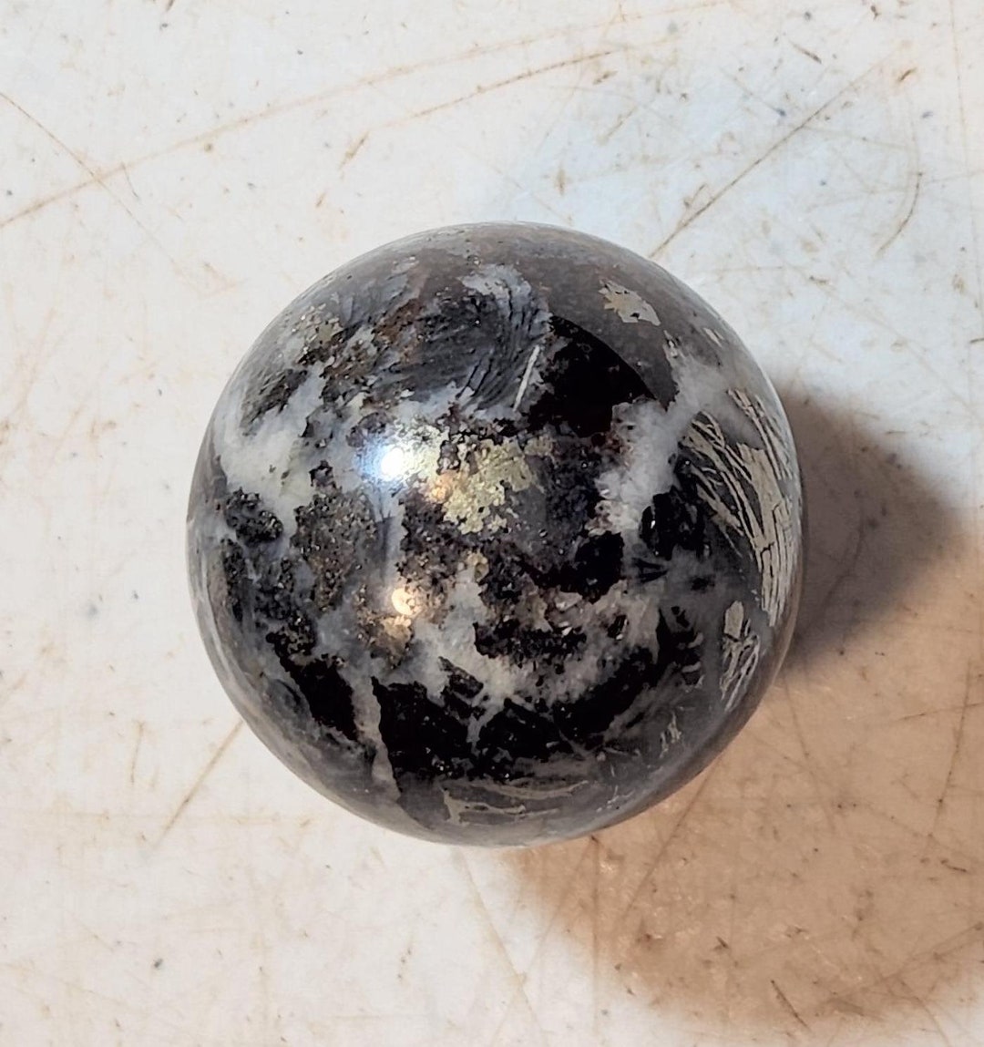 Feather Pyrite 35mm Sphere for Home or Office Decor or Holiday Gift ...