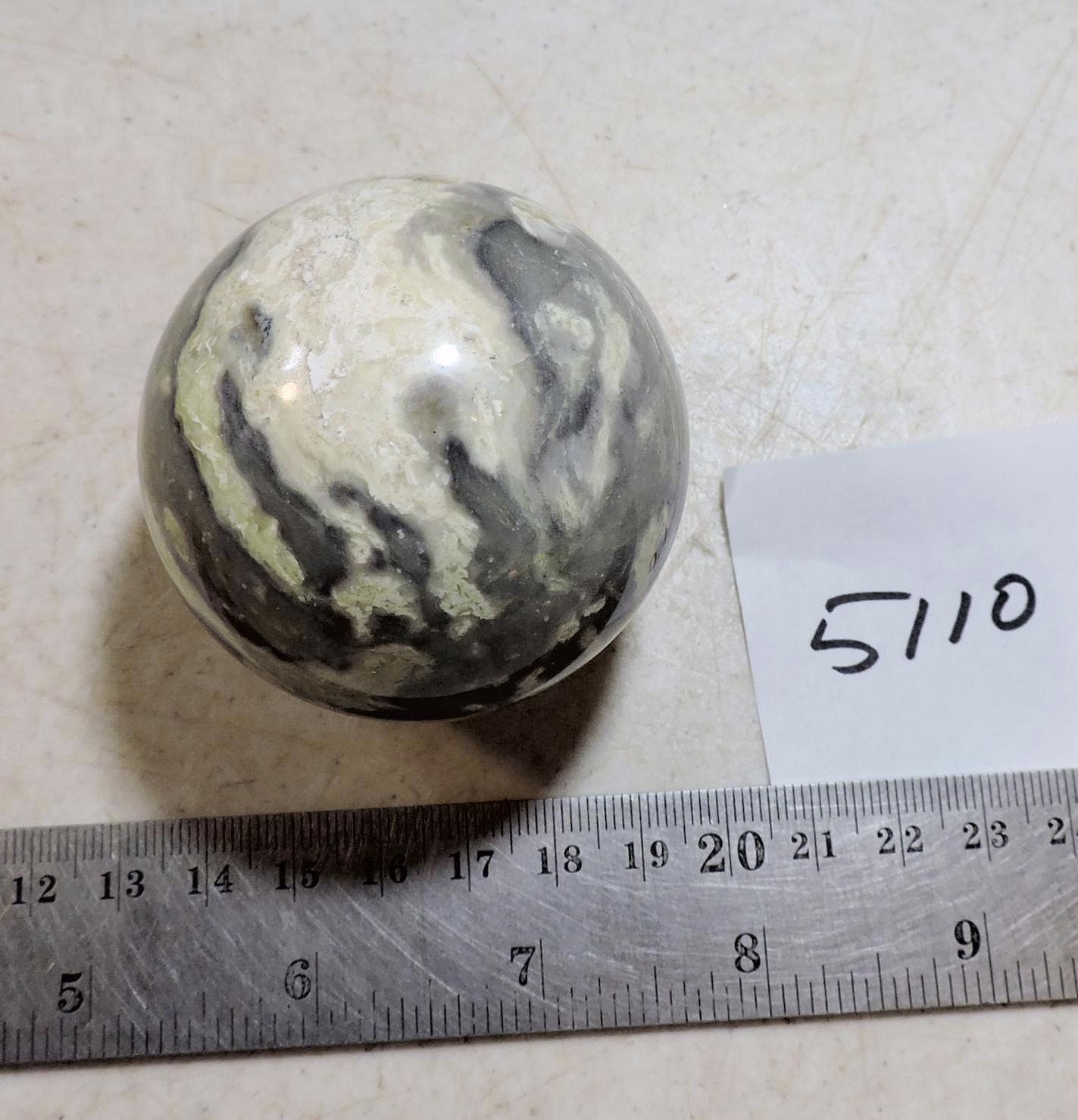 Aguila Serpentinized Marble 57mm Sphere for Home Decor or Collection ...
