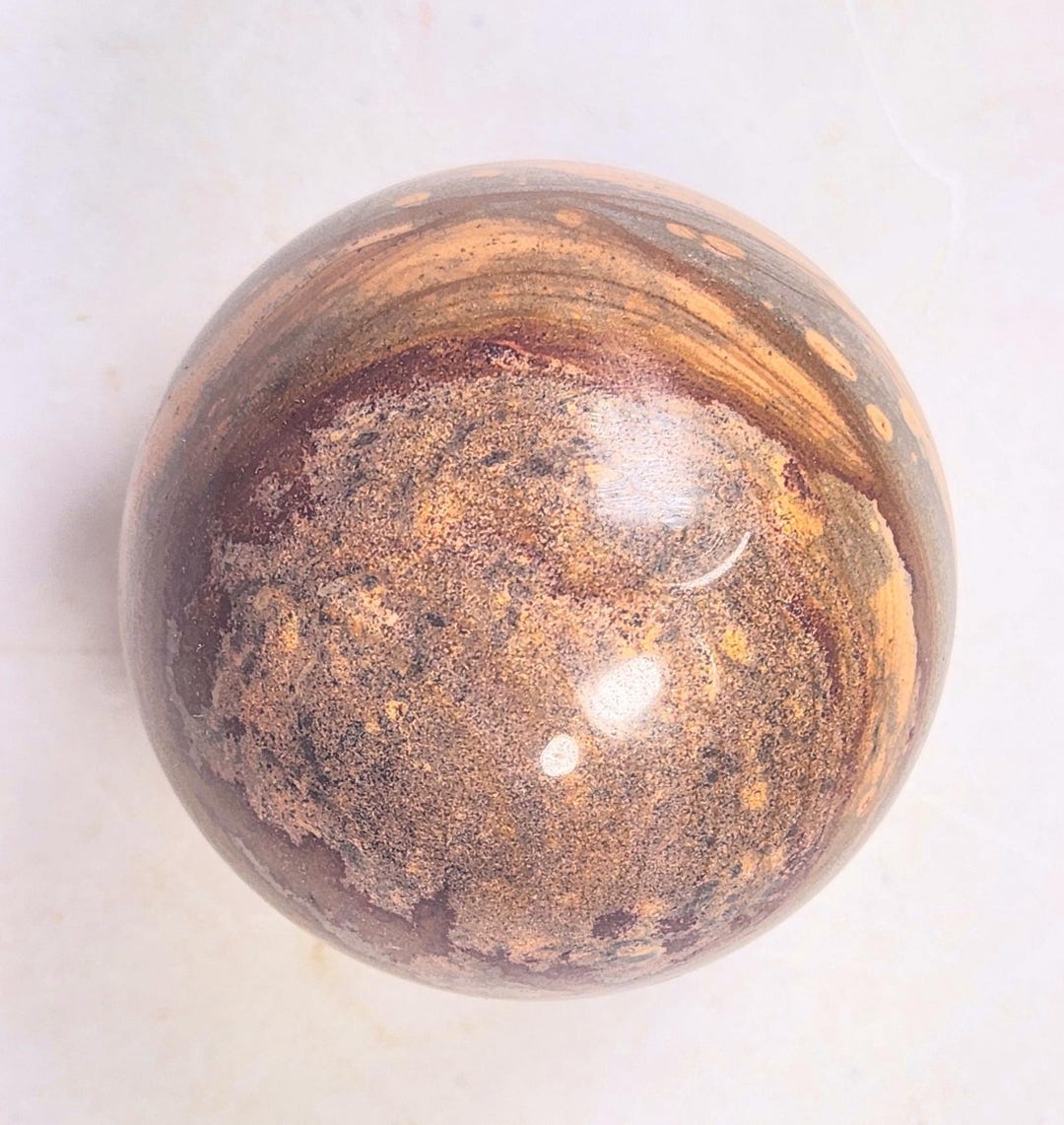 Pink Speckled Rhyolite 60mm Sphere for Interior Home or Office Decor ...