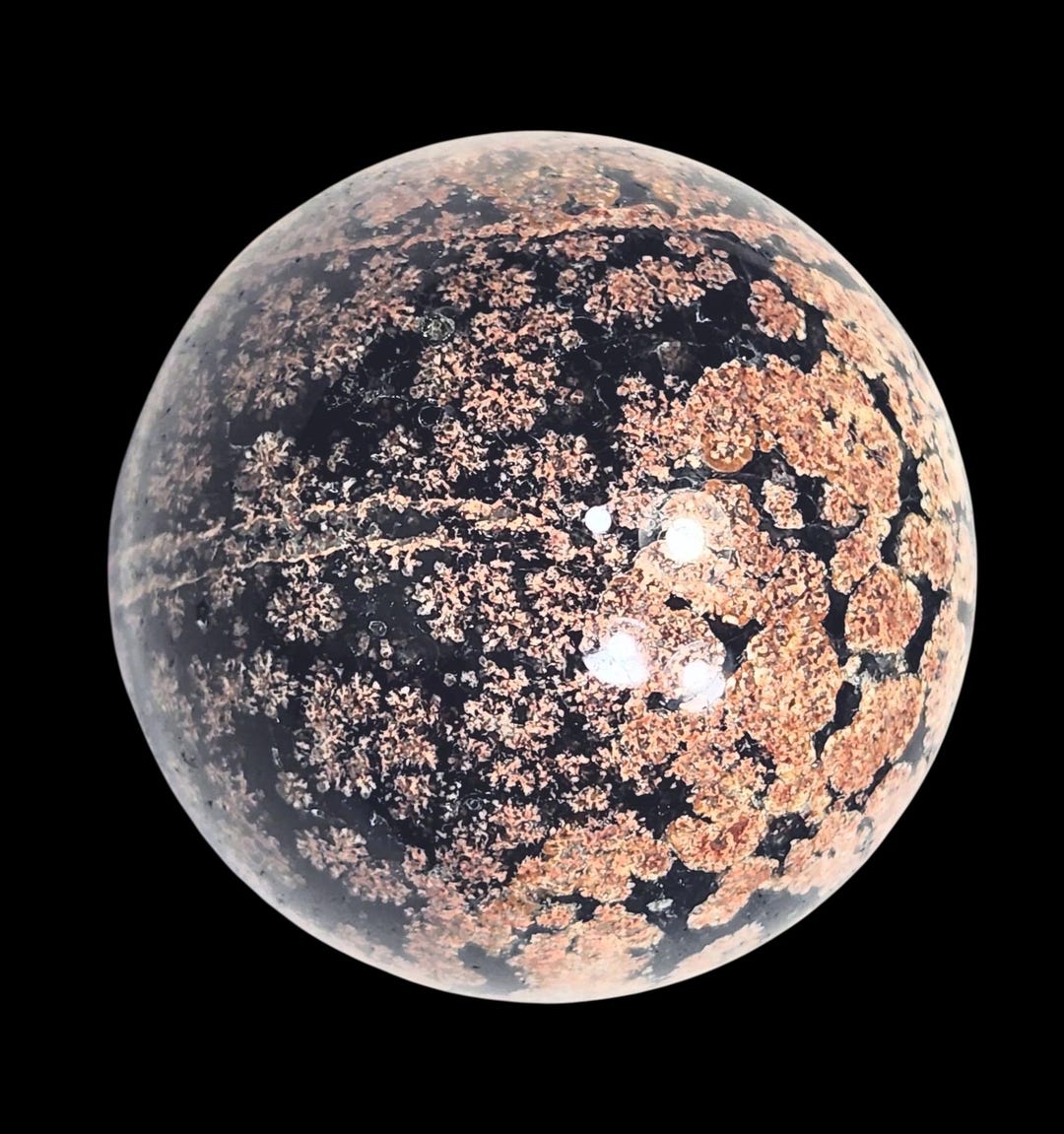 Red Snowflake Obsidian Aka Volcano Obsidian Decor 44mm Sphere ...