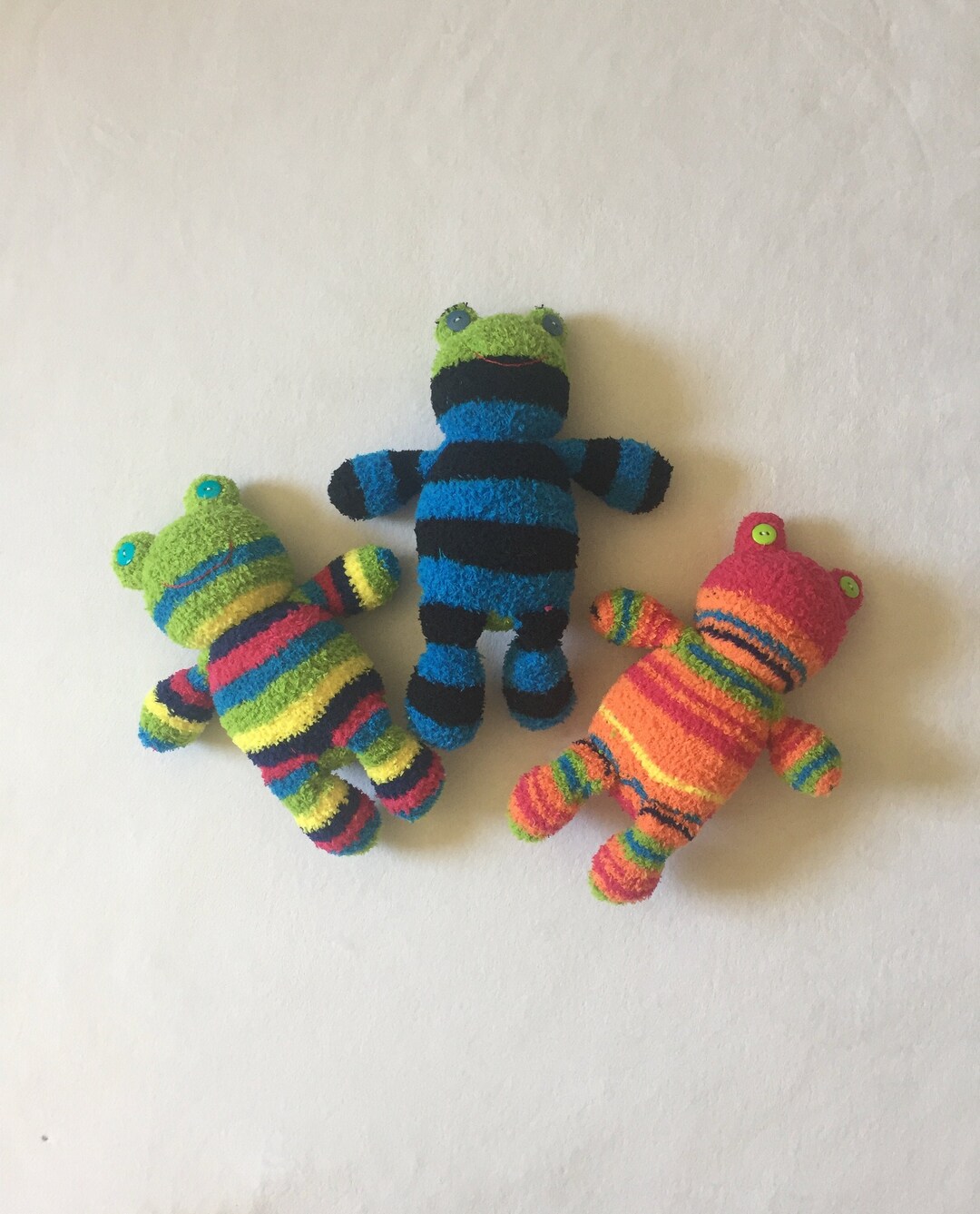 Handcrafted Striped Fuzzy Sock Frogs Assorted Styles - Etsy