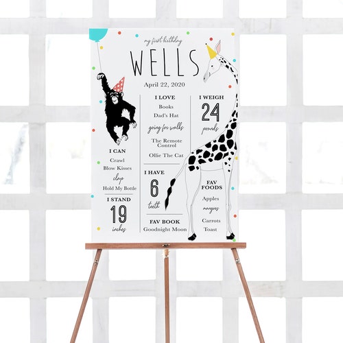 Modern Simple Party Animal Poster Wild Animal Party Zoo - Etsy