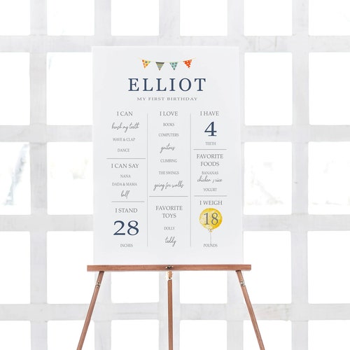 Modern Birthday Poster Birthday Milestone Poster Watercolor - Etsy