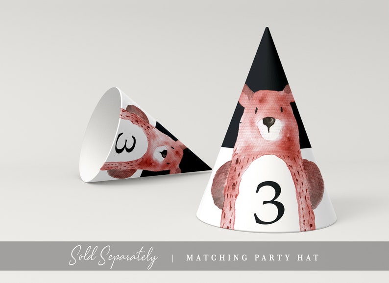 Modern Bear Party Favor Tag Party Favor Tag Bear Simple - Etsy