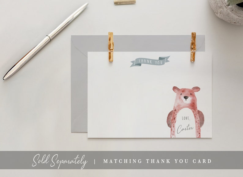 Modern Bear Party Favor Tag Party Favor Tag Bear Simple - Etsy