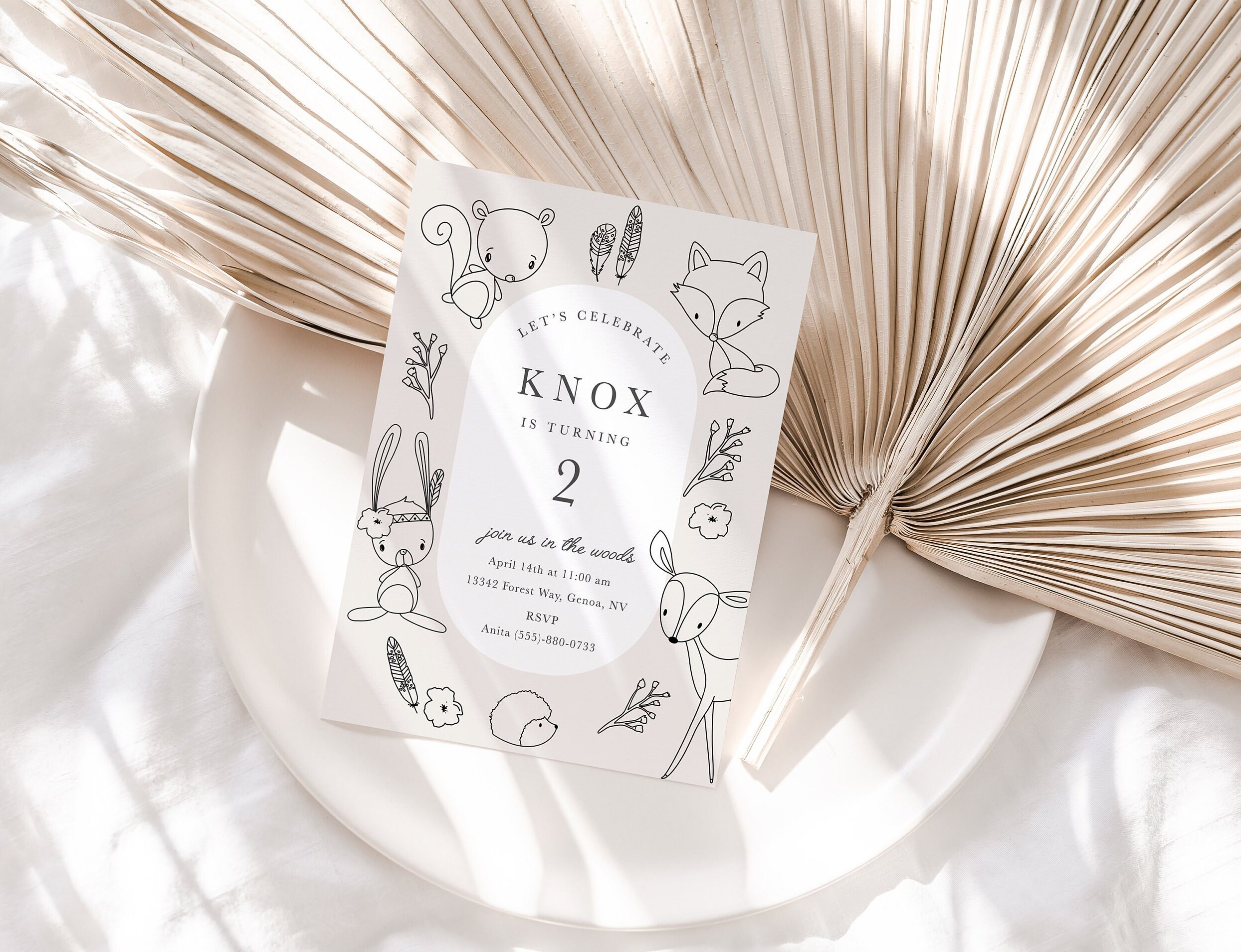 Editable Woodland Invitation Woodland Birthday Invitation | Etsy