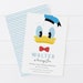 Modern Donald Duck Invitation, Donald Duck Birthday Party, Cartoon ...