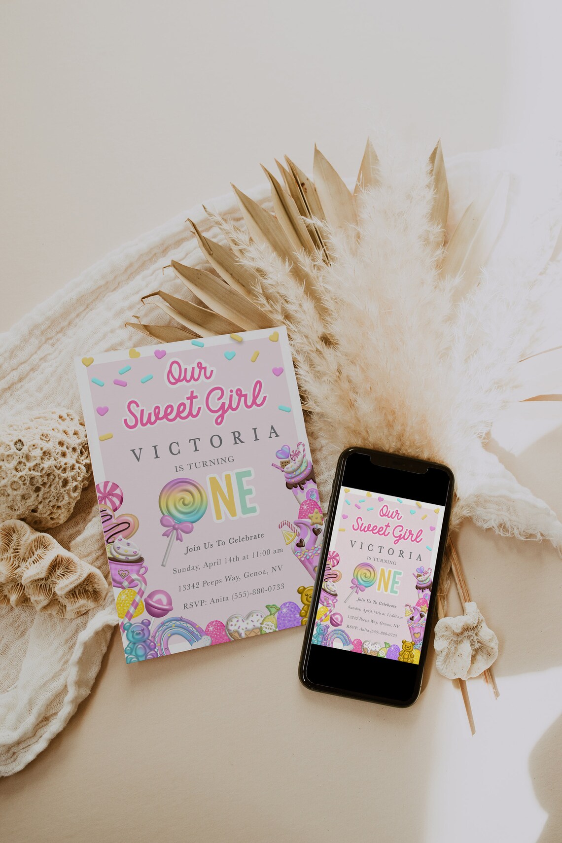 Editable Candy Land Birthday Party Invitation. Sweet Shoppe Birthday ...
