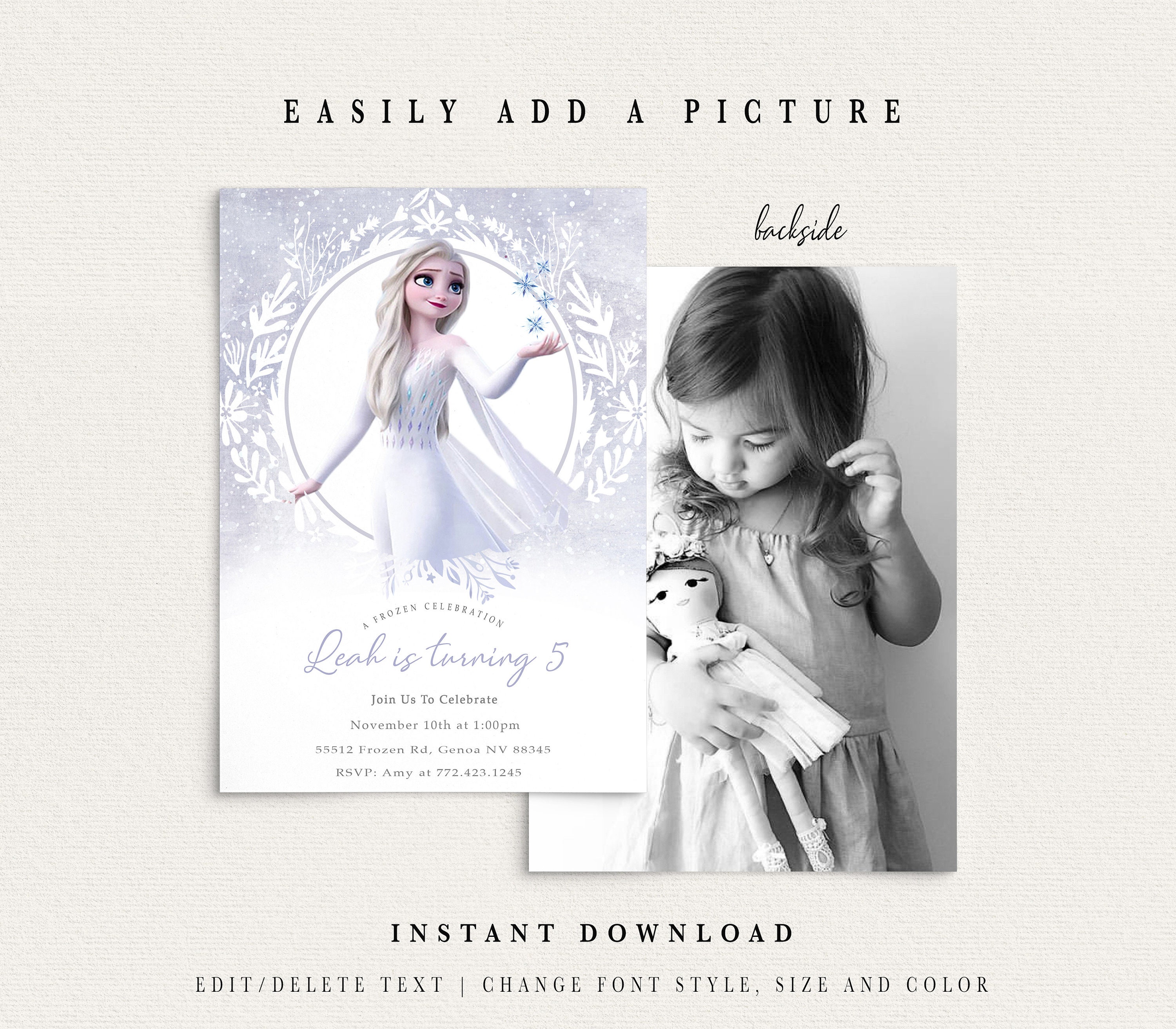 Frozen 2 Birthday Invitation, Frozen Birthday, Anna and Elsa Invite ...