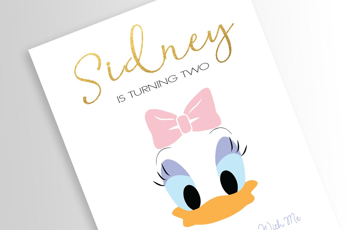 Simple Daisy Duck Invitation, Daisy Invite, Birthday Invitation, Daisy ...