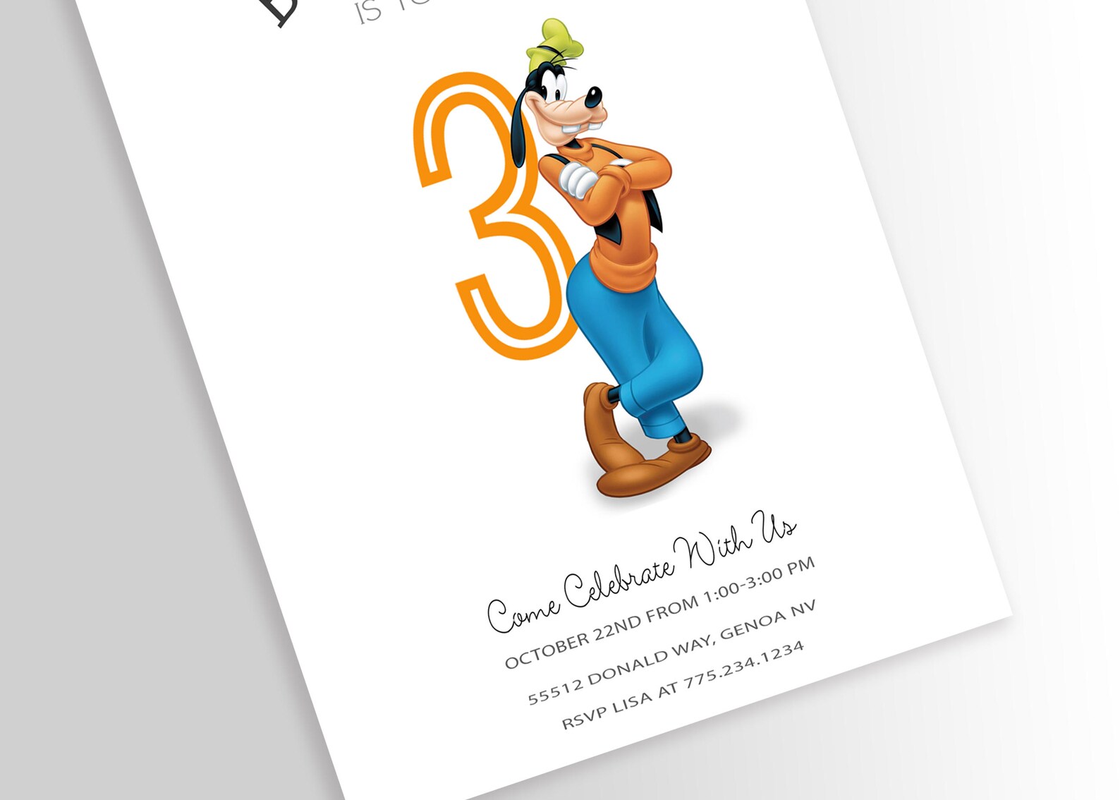 Modern Goofy Birthday Invitation - Custom DIY Printable - Etsy