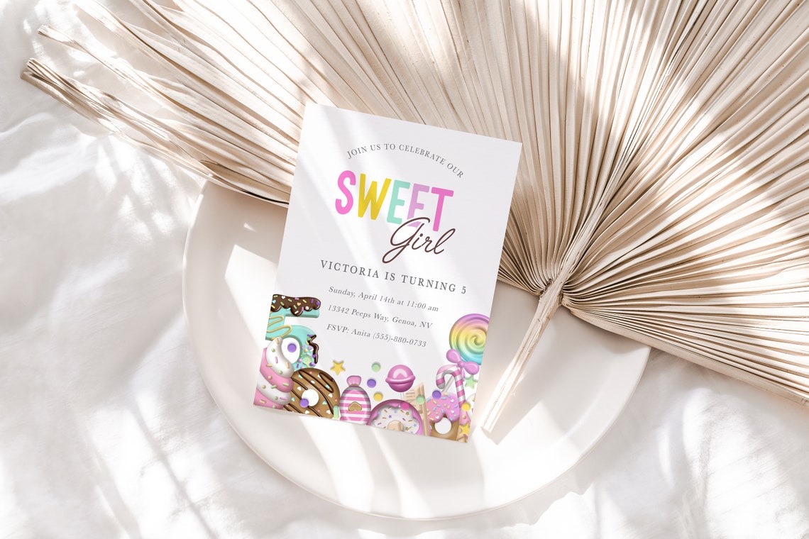Editable Candy Invitation, Candy Birthday Invitation, Candy Template ...