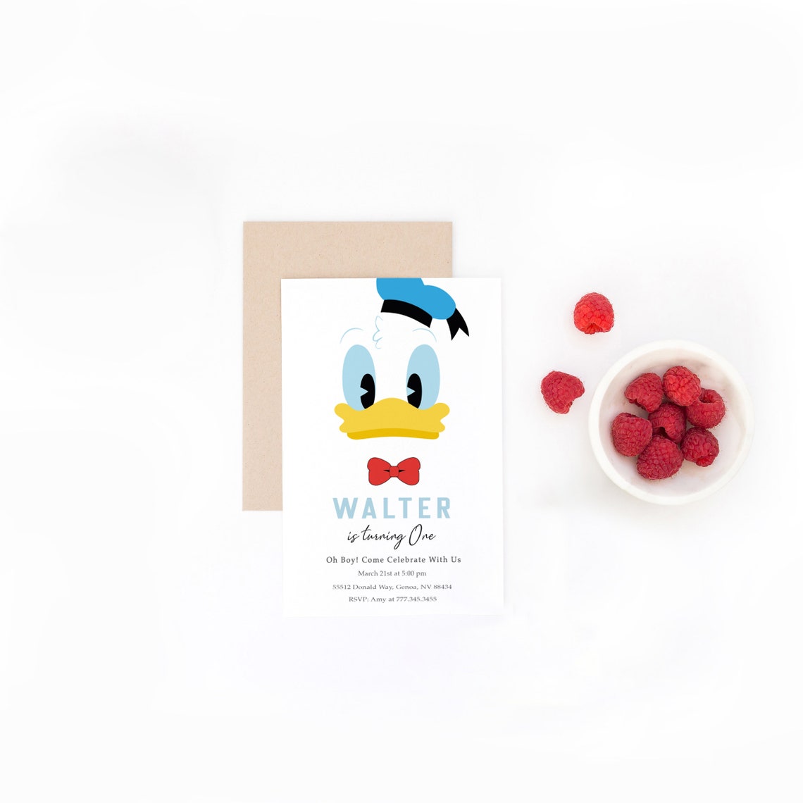 Invitación moderna del Pato Donald Fiesta de cumpleaños del - Etsy México