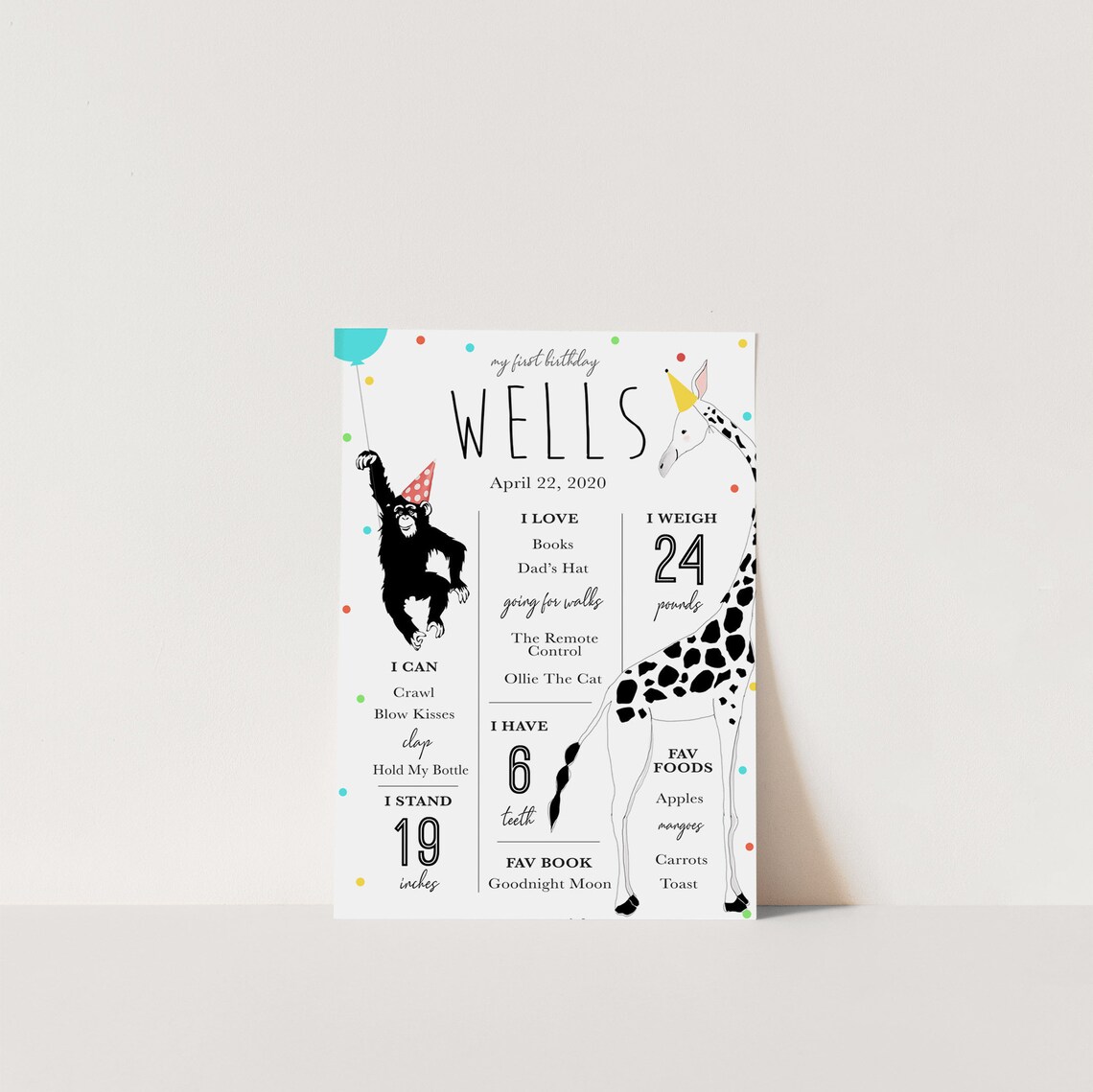 Modern Simple Party Animal Poster Wild Animal Party Zoo - Etsy