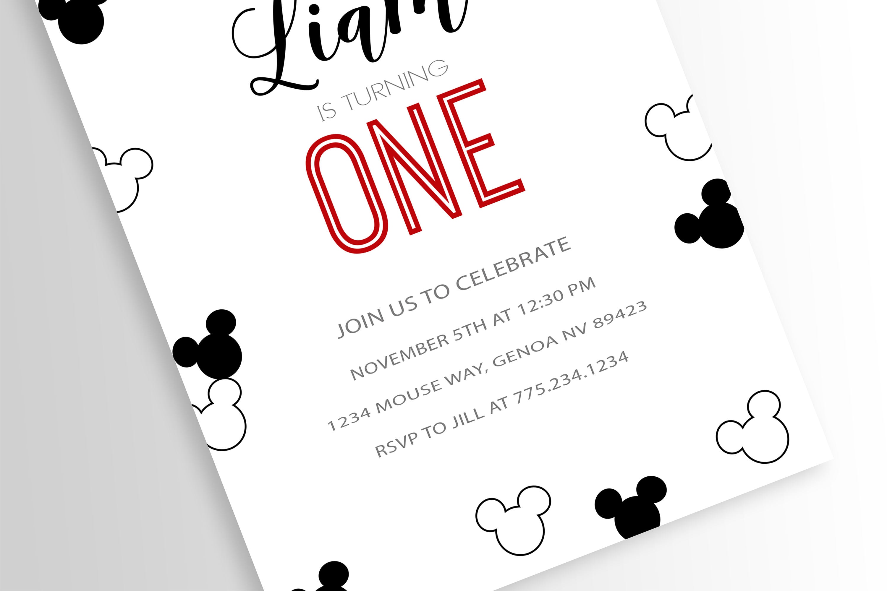Modern MOUSE Invitation Vintage Mouse Birthday Mouse | Etsy