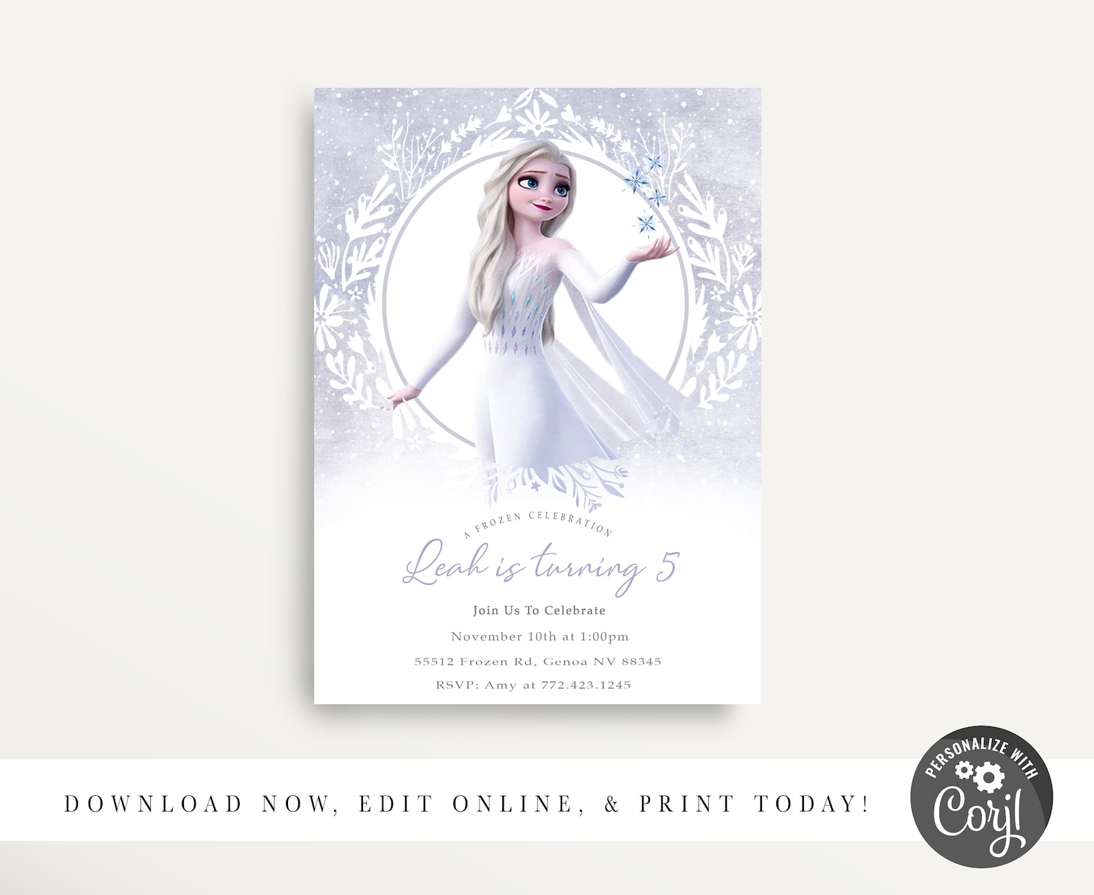 Frozen 2 Birthday Invitation, Frozen Birthday, Anna and Elsa Invite ...