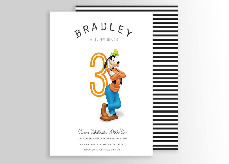 Modern Goofy Birthday Invitation - Custom DIY Printable - Etsy