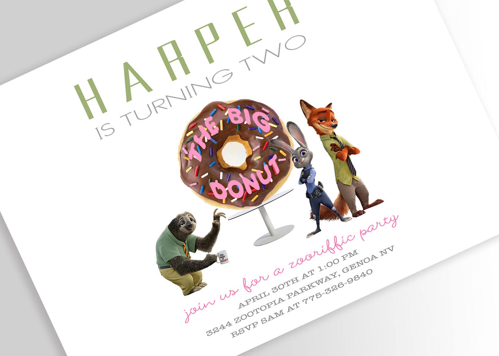Modern Zootopia Invitation Zootopia Birthday Zootopia Theme - Etsy