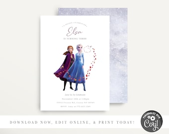 Frozen 2 Invitation Frozen 2 Invite Modern Frozen Birthday - Etsy