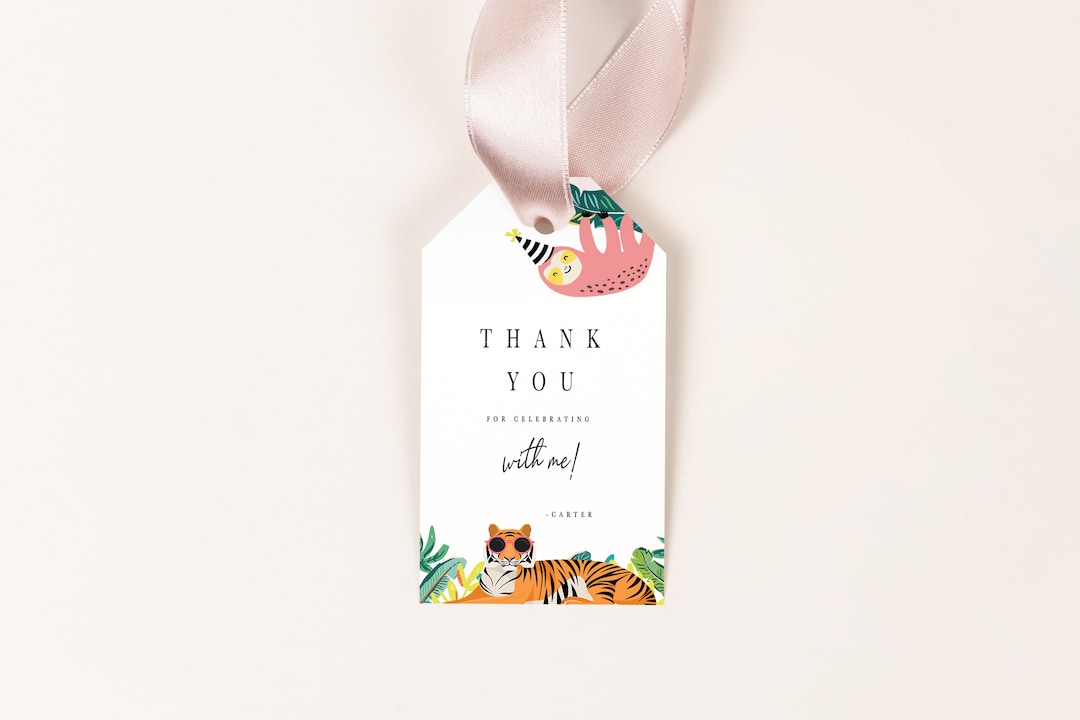 Party Animal Favor Tags, Wild Animal Party, Zoo Party Favors, Safari ...