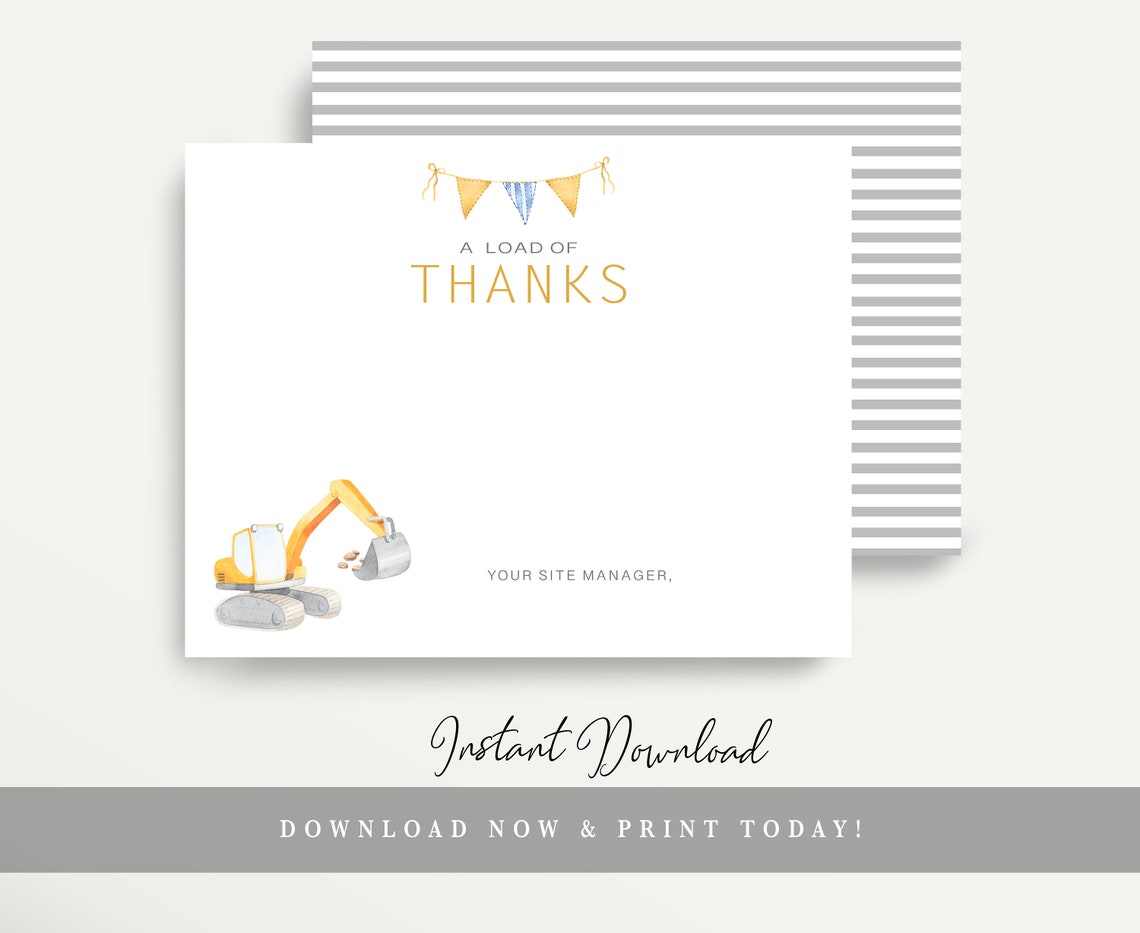 Modern Simple Construction Theme Thank You Card, Builder Card, First ...