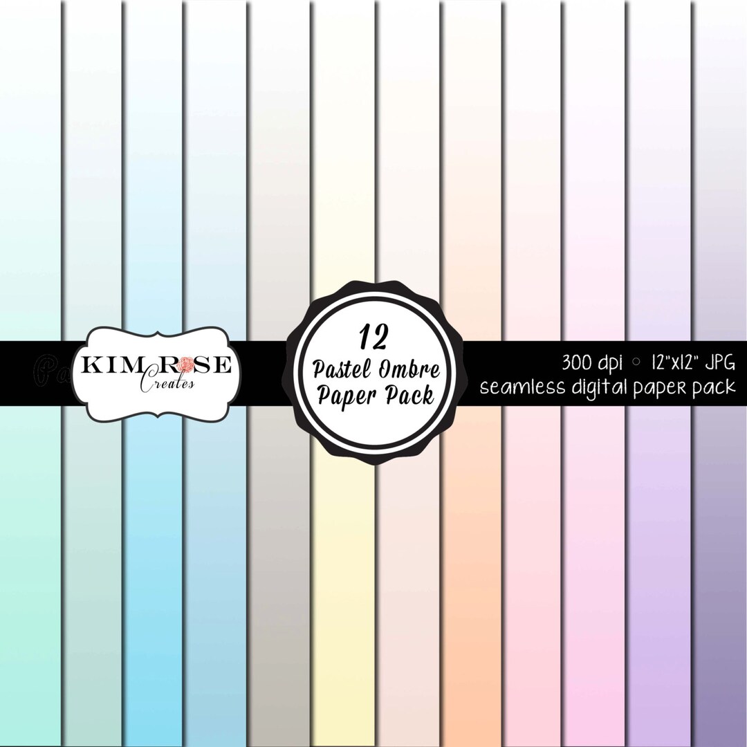Pastel Ombre Digital Paper Pack, Scrapbook Papers, Invitations ...