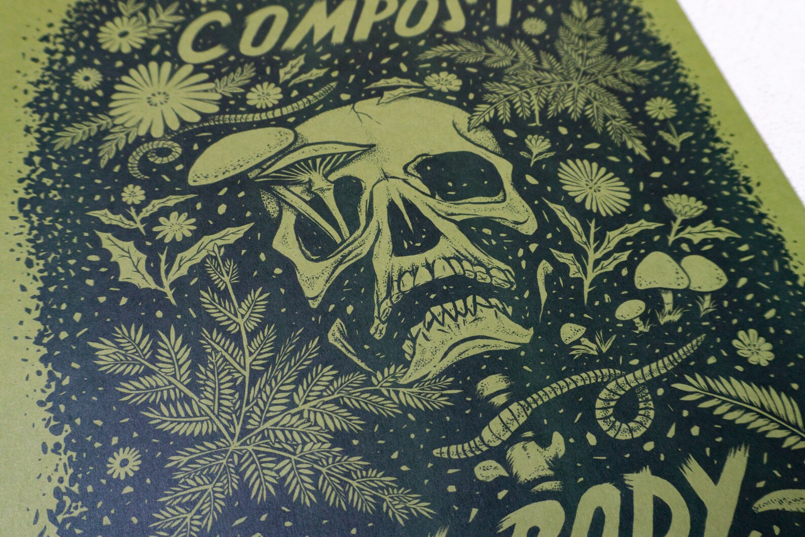 Compost My Body Green Risograph Art Print - Etsy