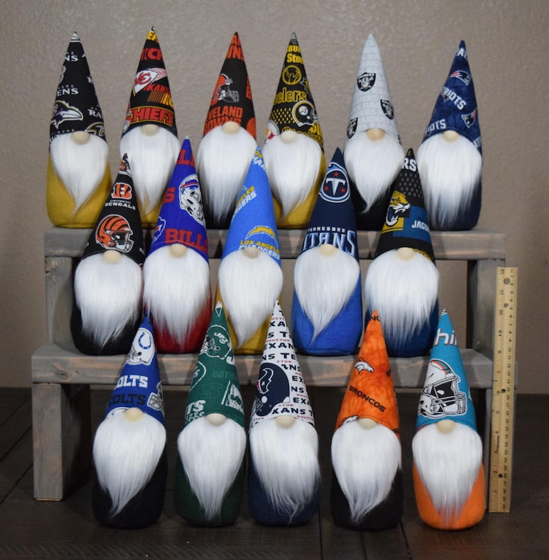 NFL FOOTBALL GNOMES Fat Bodies and Fluffy Beards! Larger Than Others ...