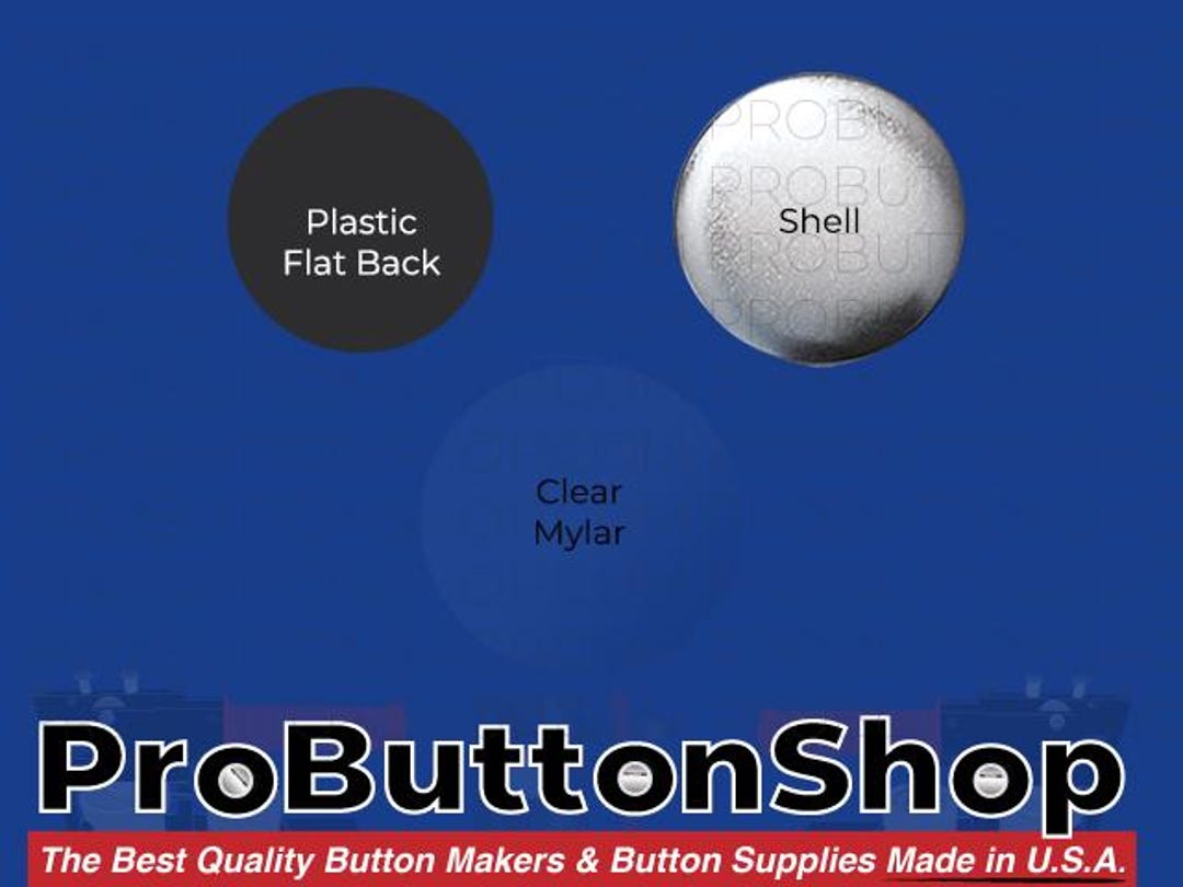 1 Inch Complete Plastic Flat Back Medallion Button Parts Button ...