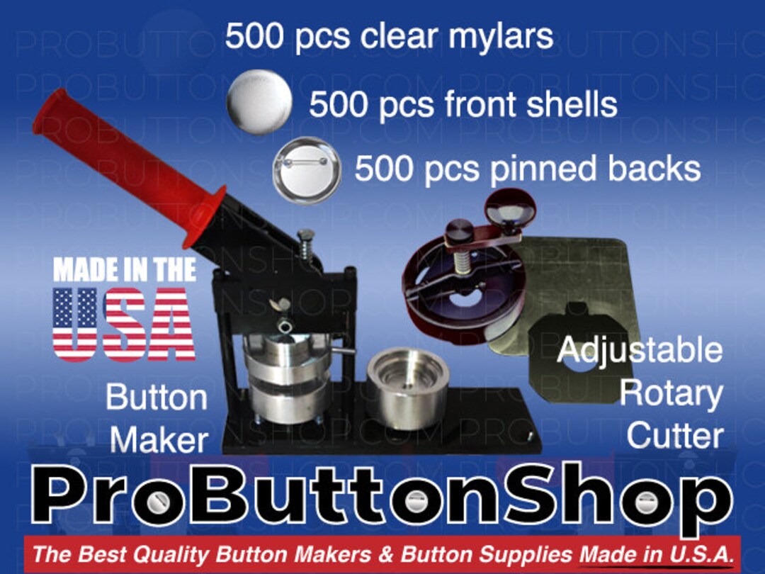 2-1/4" Inch 2.25" Tecre Standard Heavy Duty Button Making Kit Button ...