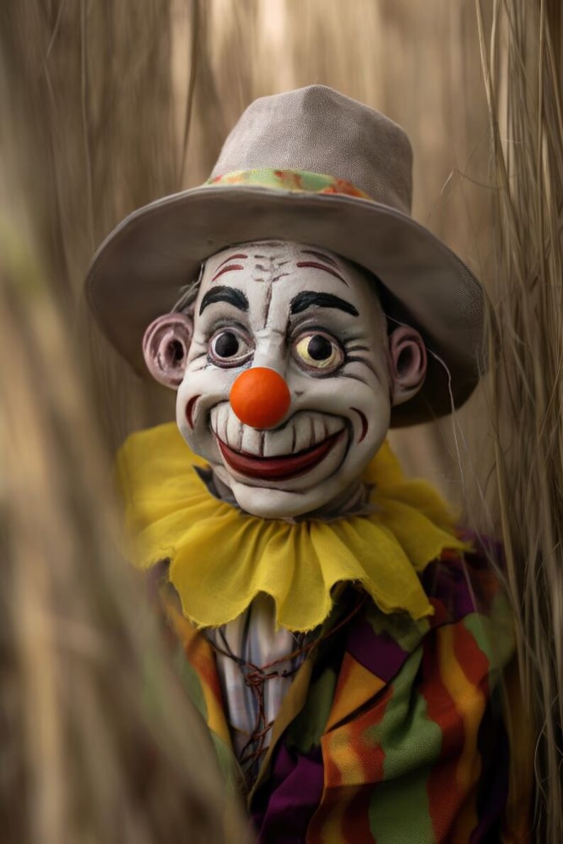 Unique Scary Clown Digital Download - High-quality JPG for Halloween ...
