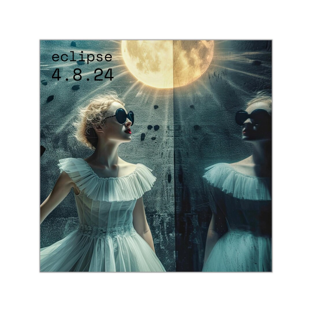 Duality Artistic 2024 Solar Eclipse Sticker - Etsy