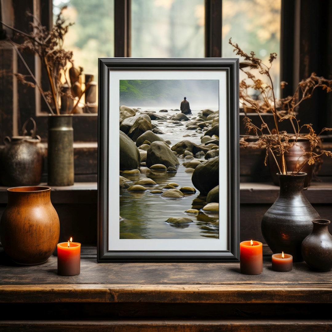 Tranquil Zen Meditation Print - Original Art Fine Art Poster of ...