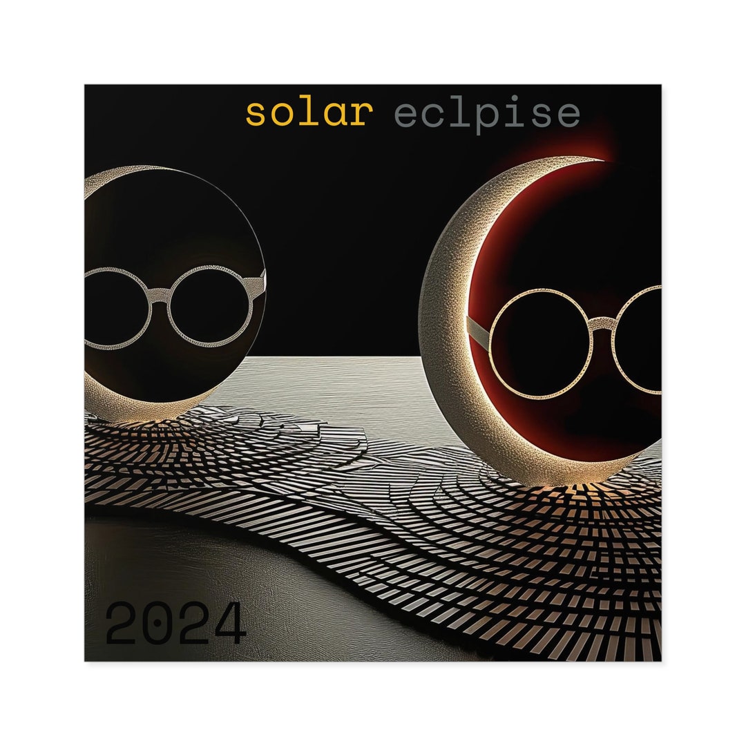 Retro Modern Artistic 2024 Solar Eclipse Sticker - Etsy