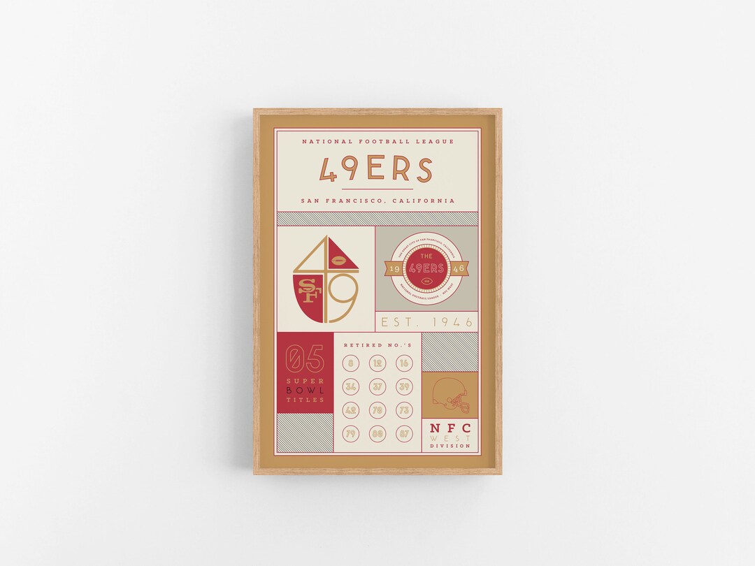 San Francisco 49ers Stats Print | Wall Art | Vintage Poster | 49ers ...