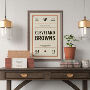 Cleveland Browns Ticket Print | Wall Art | Vintage Poster | Browns ...
