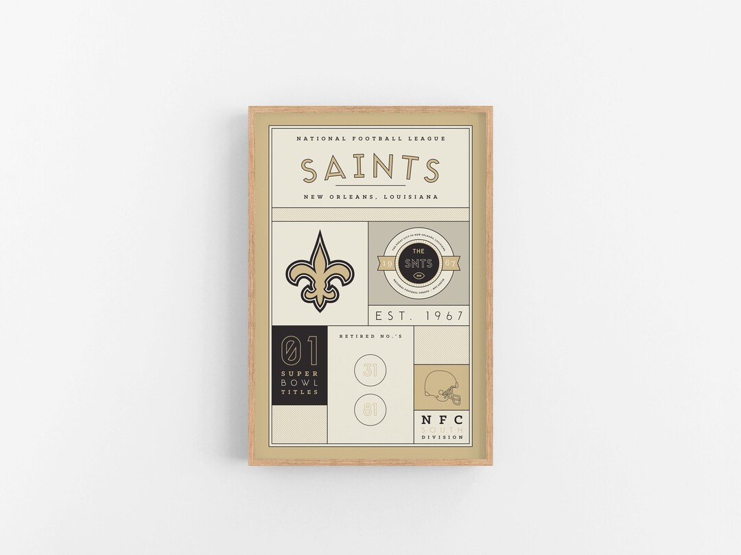 New Orleans Saints Stats Print | Wall Art | Vintage Poster | Saints ...