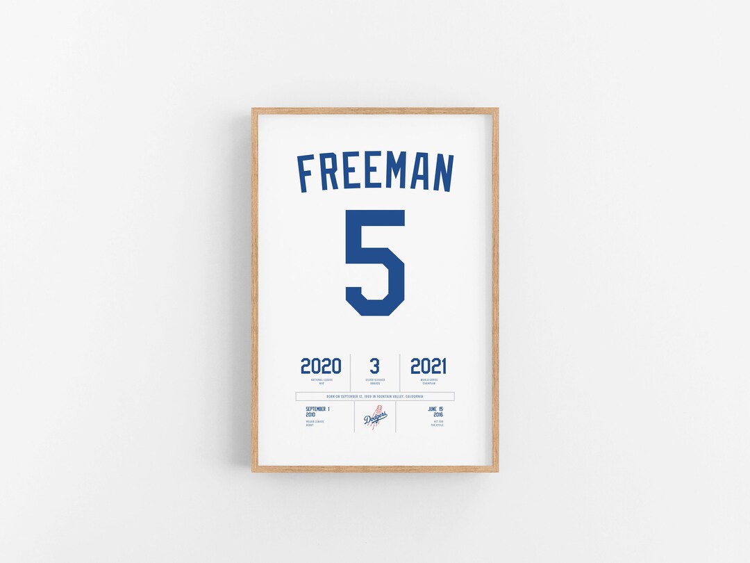 Freddie Freeman Stats Print | Wall Art | Vintage Poster | Dodgers ...