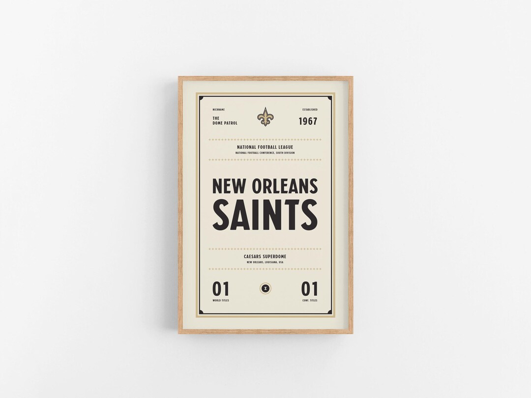 New Orleans Saints Ticket Print | Wall Art | Vintage Poster | Saints ...