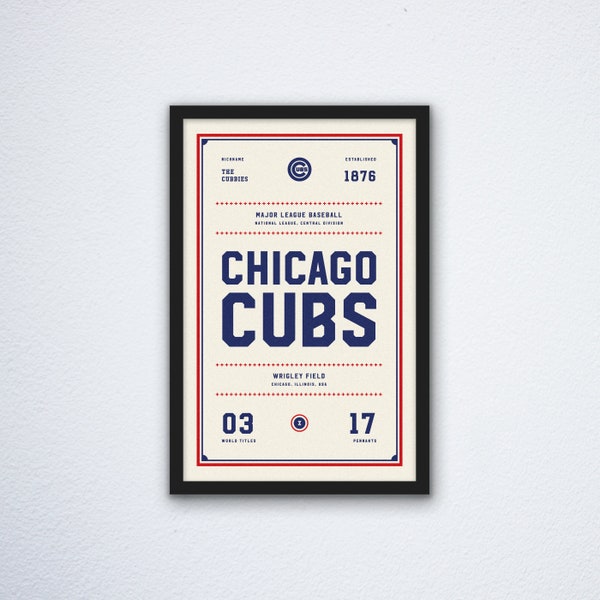 Chicago Cubs Print - Etsy