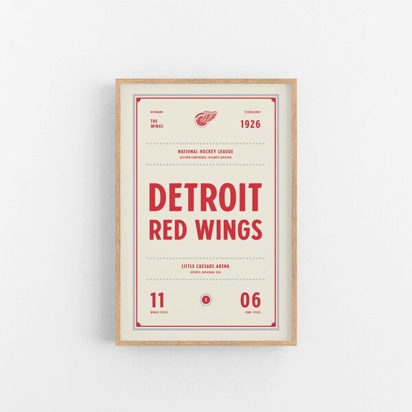 Detroit Red Wings - Etsy