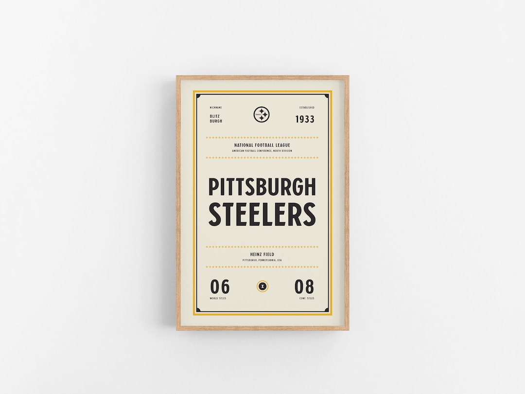 Pittsburgh Steelers Ticket Print | Wall Art | Vintage Poster | Steelers ...