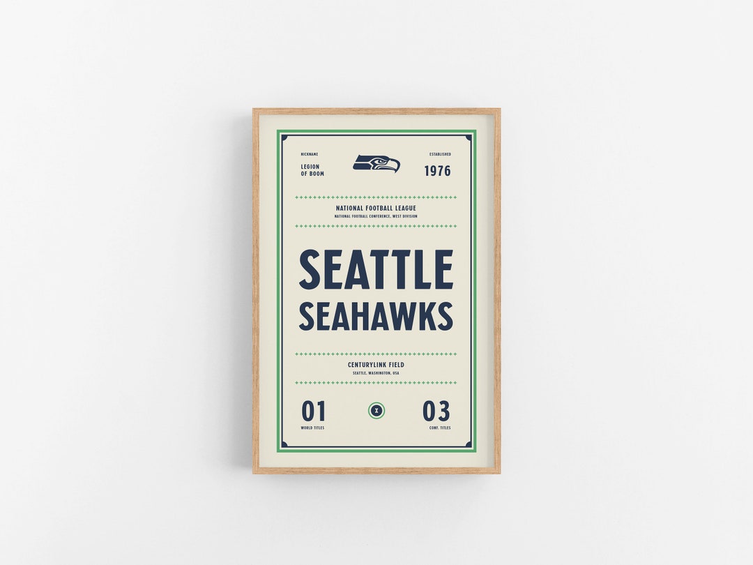 Seattle Seahawks Ticket Print | Wall Art | Vintage Poster | Seahawks ...