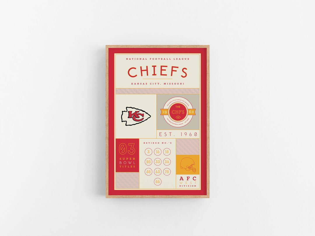 Kansas City Chiefs Stats Print Wall Art Vintage Poster Chiefs Football ...