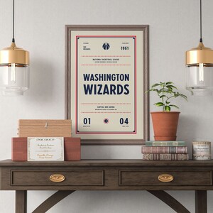 Washington Wizards Ticket Print | Wall Art | Vintage Poster | Wizards ...