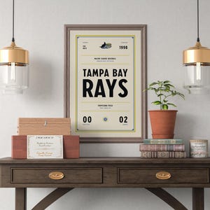 Tampa Bay Rays Ticket Print | Wall Art | Vintage Poster | Rays Baseball ...