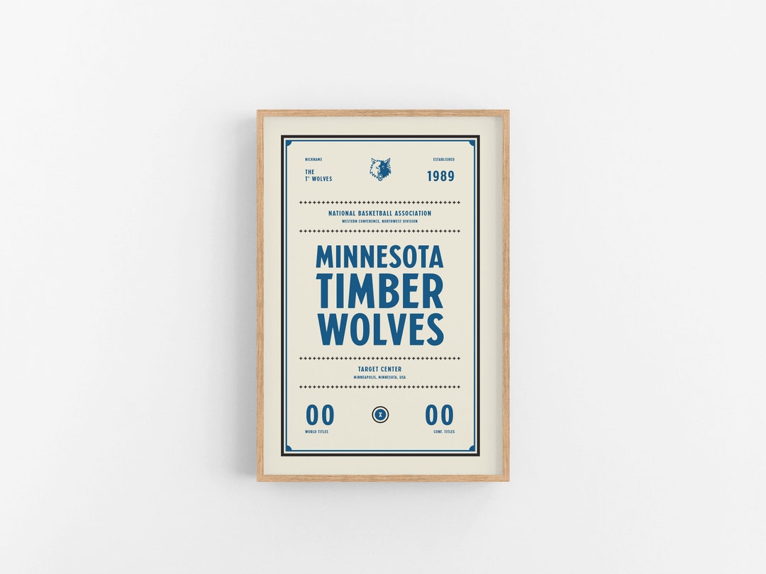 Minnesota Timberwolves Ticket Print | Wall Art | Vintage Poster ...